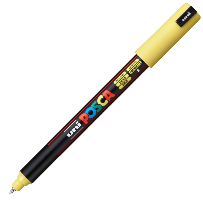 Uni Posca Paint Marker PC-1MR - Ultra Fijn - Geel | Be Creative Shop