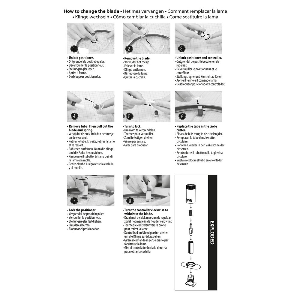 Vaessen Creative - Reservemesjes Voor Cirkelsnijder - set van 6 | Be Creative Shop