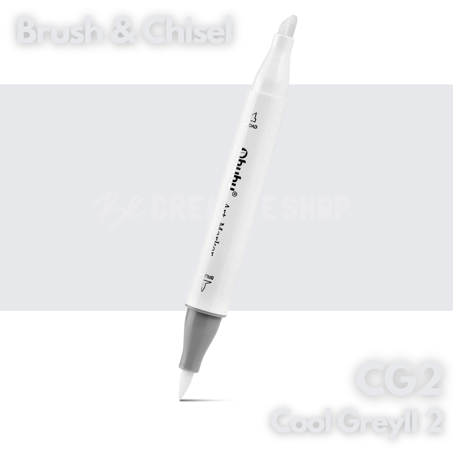 Ohuhu Alcohol based Art marker Brush & chisel - CG2 Cool Grey II 2 | Be Creative Shop