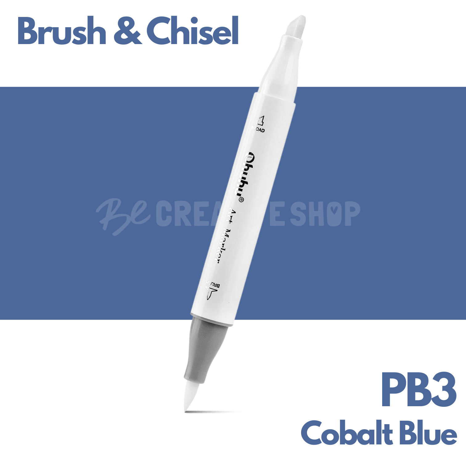 Ohuhu Alcohol based Art marker Brush & chisel - PB3 Cobalt Blue | Be ...