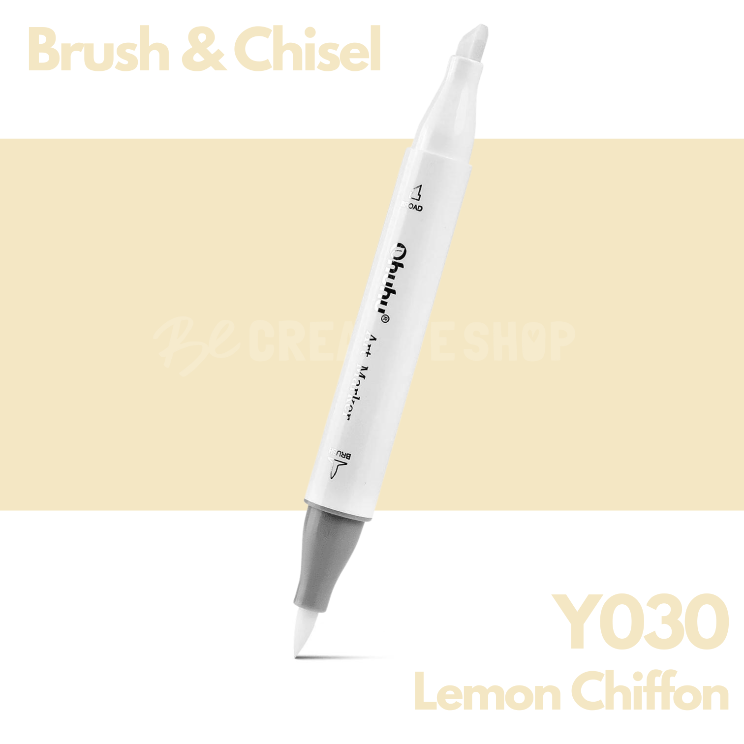 Ohuhu Alcohol based Art marker Brush & chisel - Y030 Lemon Chiffon | Be ...