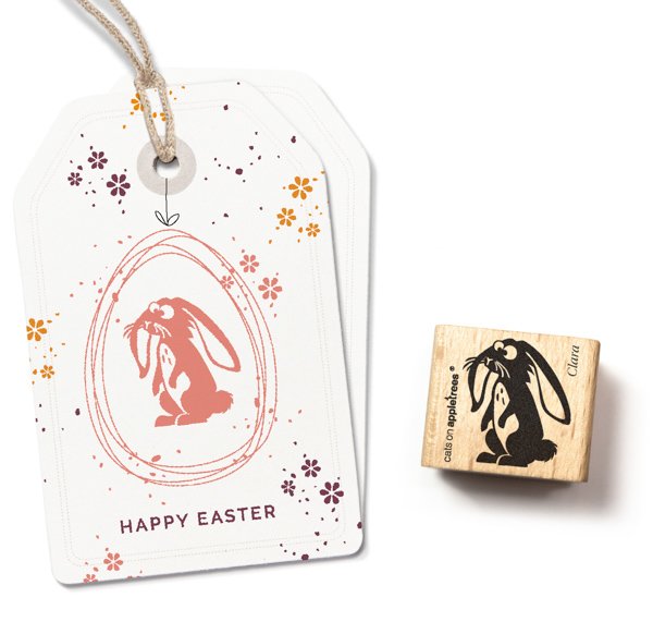 Cats on Appletrees - Houten stempel - 25x25mm - Rabbit Clara | Be ...