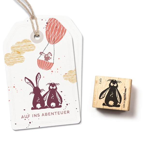 Cats on Appletrees - Houten stempel - 25x25mm - Rabbit Lulu | Be ...