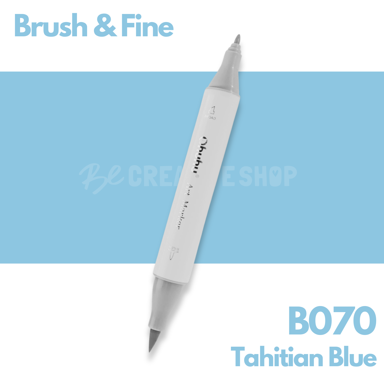 Ohuhu Alcohol based Art marker Brush & Fine - B070 Tahitian Blue | Be ...