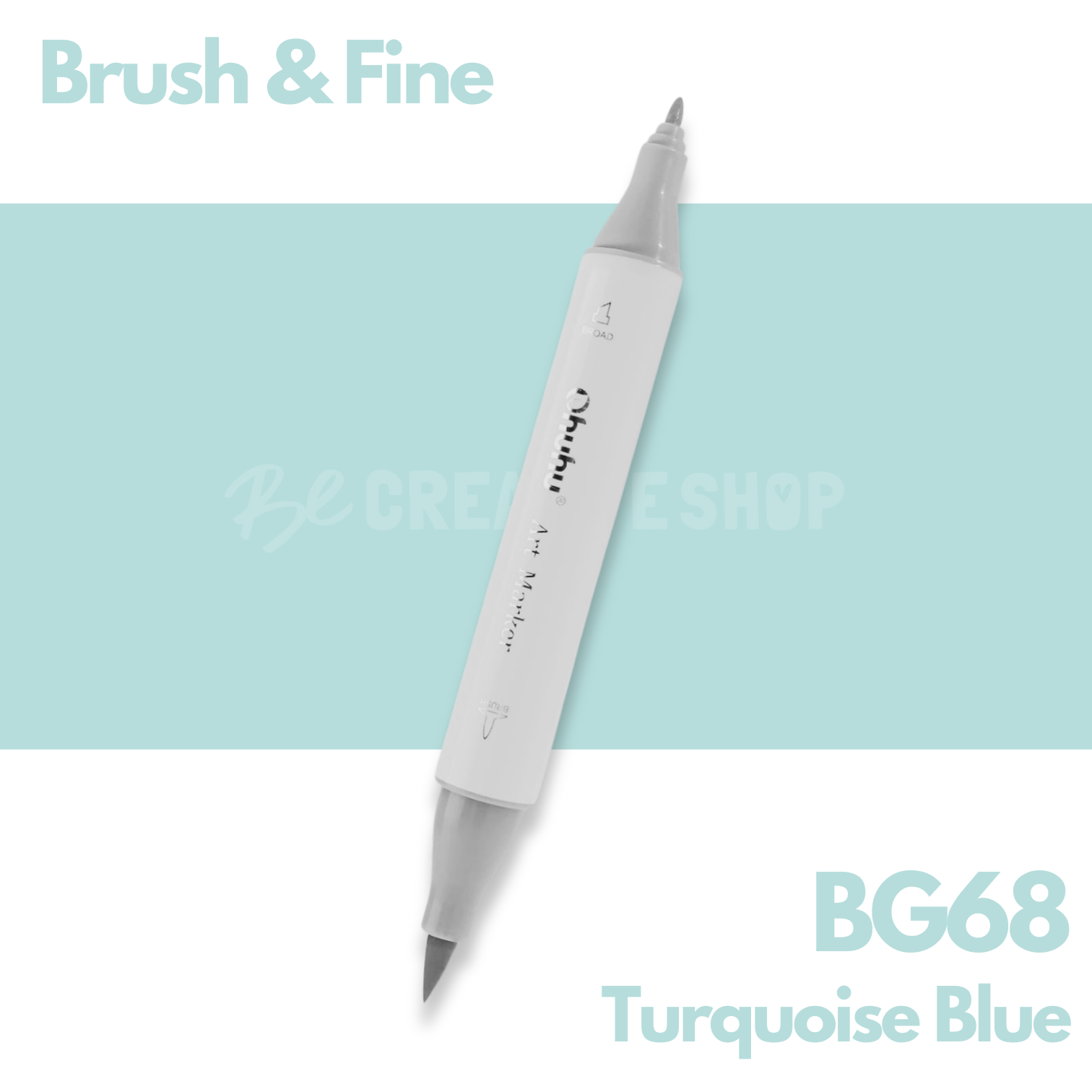 Ohuhu Alcohol based Art marker Brush & Fine - BG68 Turquoise Blue | Be ...