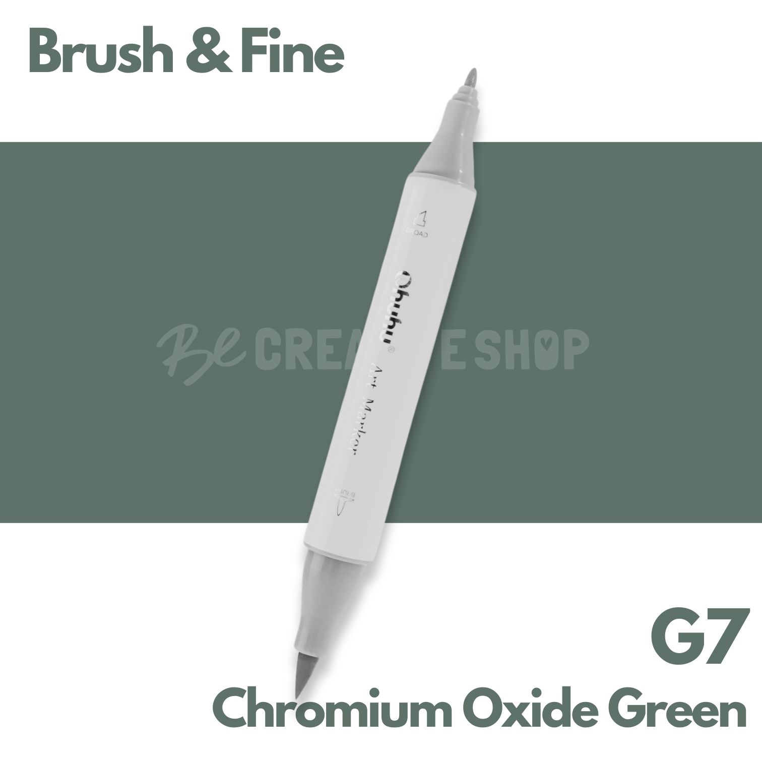 Ohuhu Alcohol based Art marker Brush & Fine - G7 Chromium Oxide Green | Be Creative Shop
