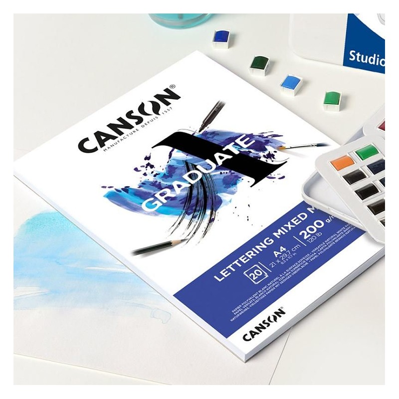 Canson Graduate Lettering mixed media A4 blok - 20 vellen - 200 grams ...