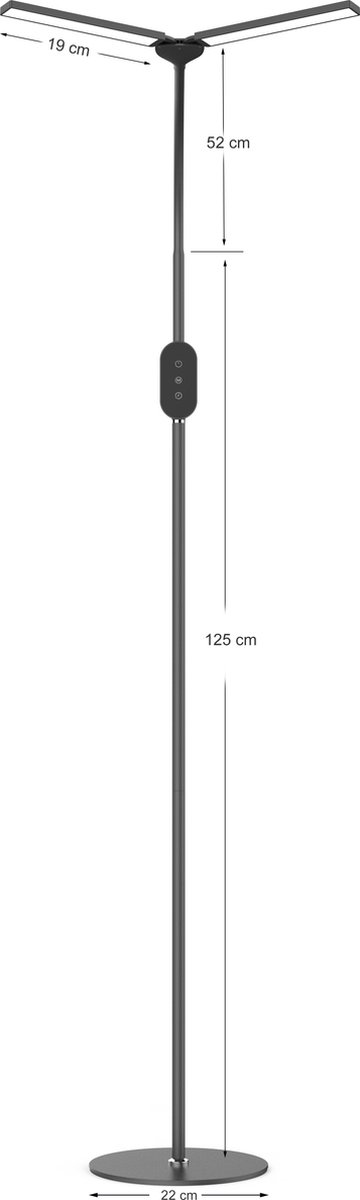 SBR Glow Daglichtlamp - Vloerlamp - 2 led lampen - Dimbaar - 3 ...