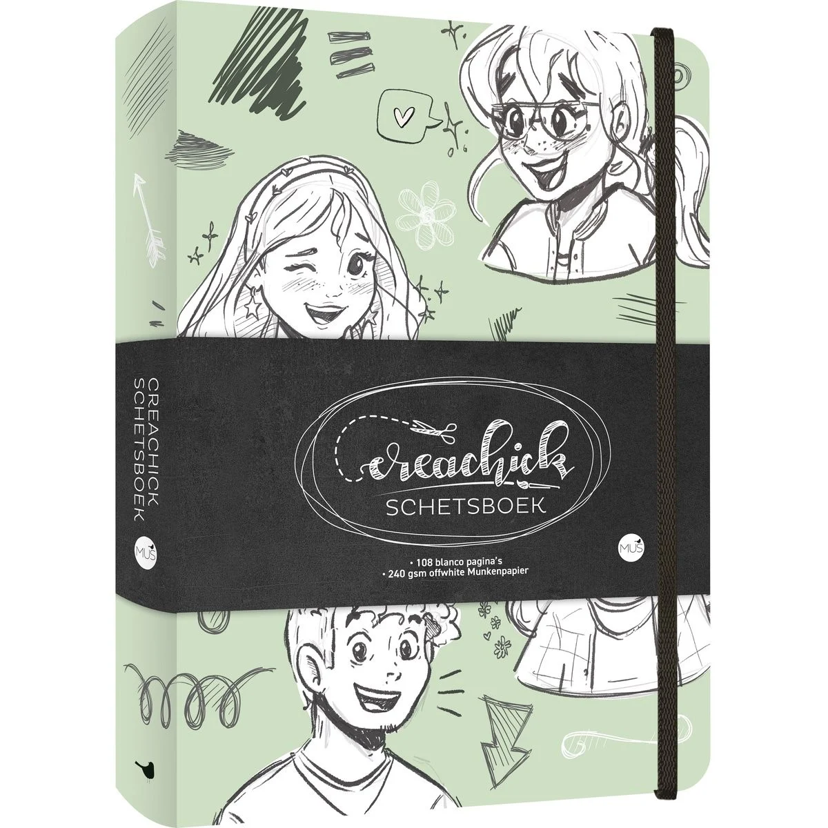 Creachick Schetsboek Sage Green | Be Creative Shop